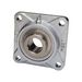solveindustrial | 4-Bolt Flange Ball Bearing Mounted Unit, 0.50 in Bore, Nickel Plated Housing ...