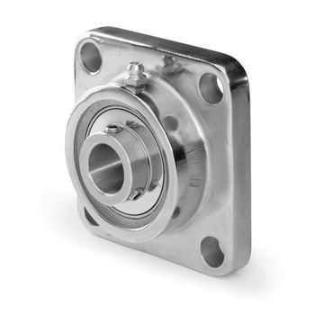 solveindustrial | 4-Bolt Flange Ball Bearing Mounted Unit, 1.25 in Bore, Stainless Steel Housing ...